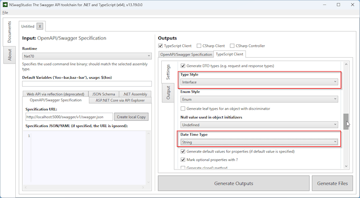 Generate TypeScript and C# clients with NSwag based on an API ...
