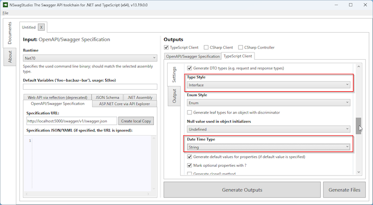 Generate TypeScript and C# clients with NSwag based on an API ...