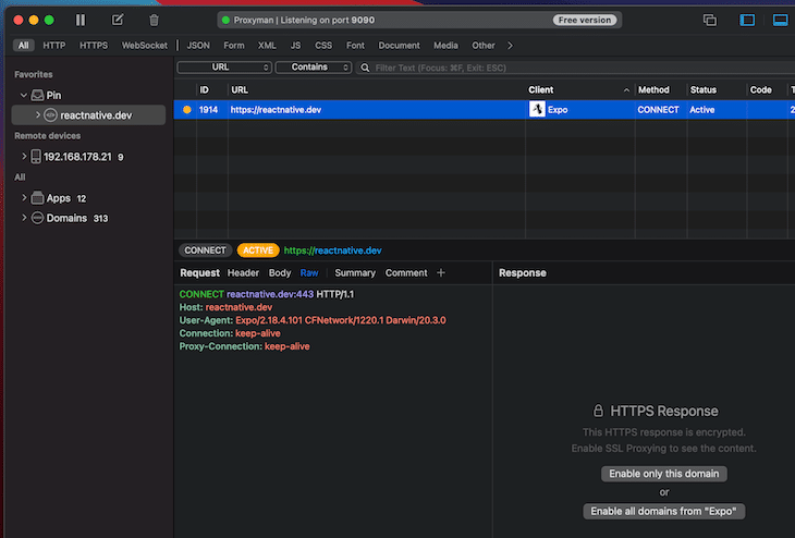 How to debug encrypted network traffic in React Native - LogRocket Blog