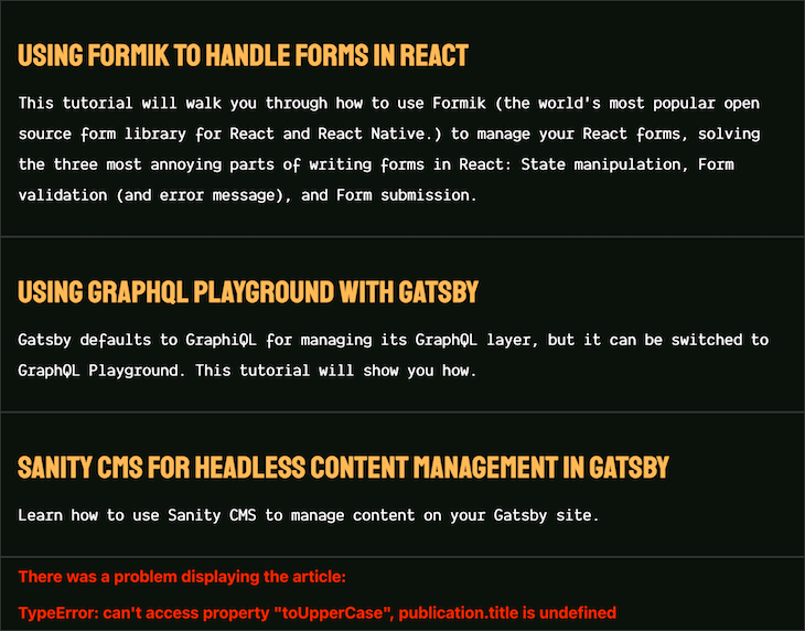 Handling Javascript Errors In React With Error Boundaries Logrocket Blog 