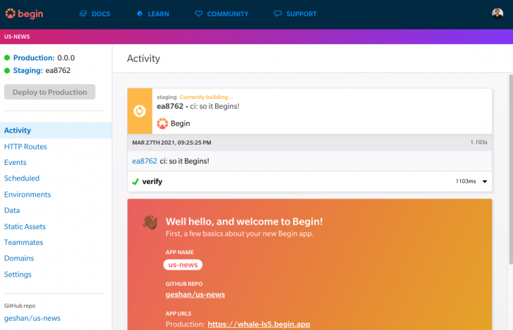 Deploying A Full Stack Nodejs React App For Free With Begin Logrocket Blog