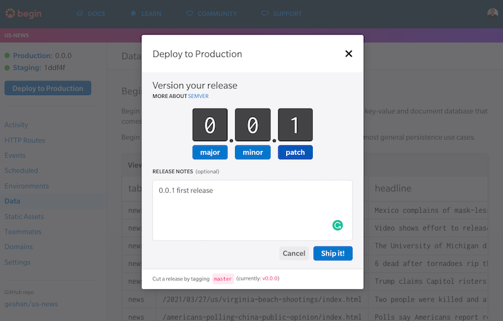 Deploying A Full Stack Nodejs React App For Free With Begin Logrocket Blog