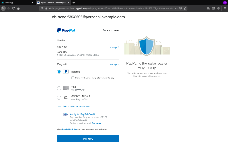 How To Integrate Paypal Payments With React Native Logrocket Blog