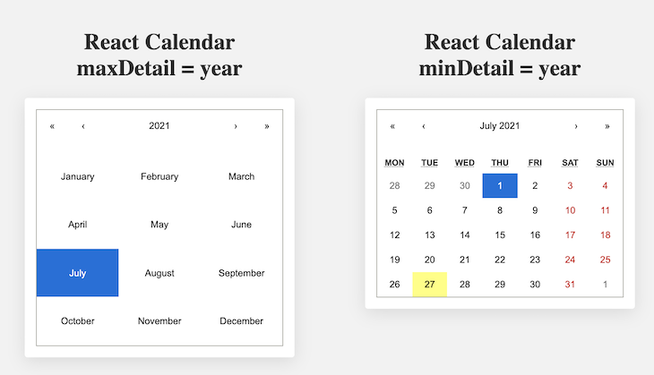 React Calendar Build And Customize A Simple Calendar Logrocket Blog