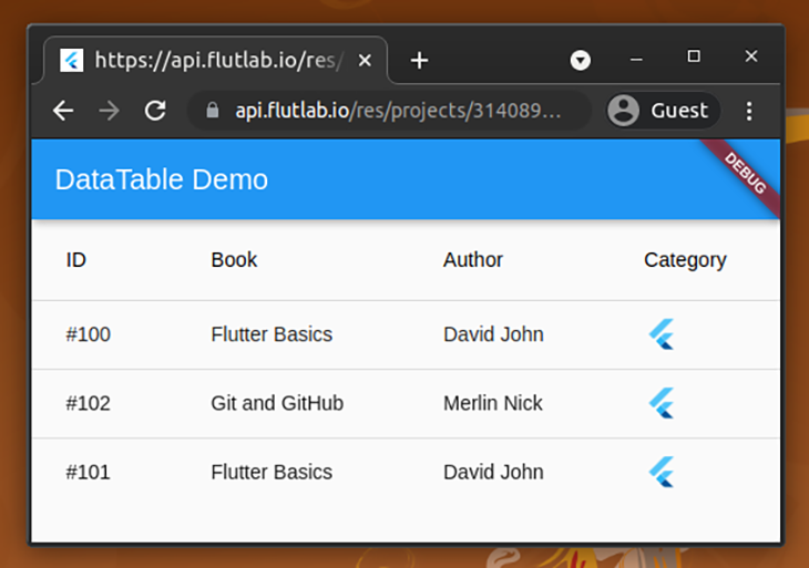 Flutters Datatable Widget A Guide To Displaying Data Logrocket Blog