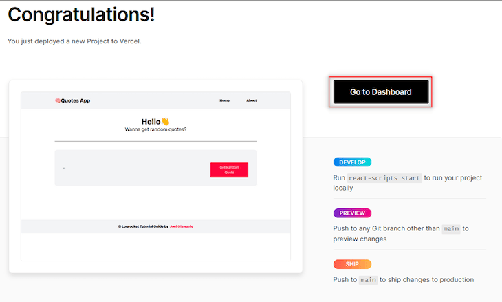 Deploy A React App For Free Using Vercel Logrocket Blog