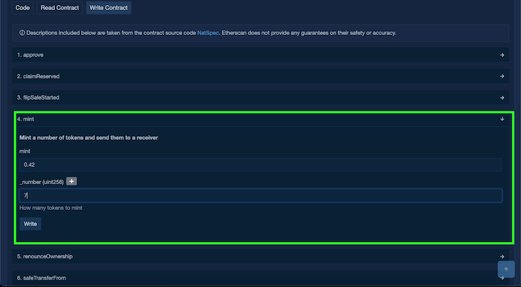 How to mint an NFT with Etherscan - LogRocket Blog