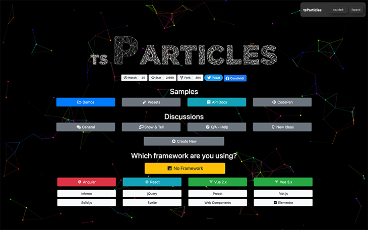 Creating interactive backgrounds in React with tsParticles - LogRocket Blog