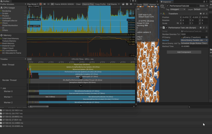 Performance In Unity Async Await And Tasks Vs Coroutines C Job System And Burst Compiler
