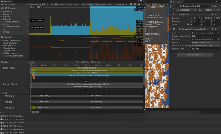 Performance In Unity Async Await And Tasks Vs Coroutines C Job 3057