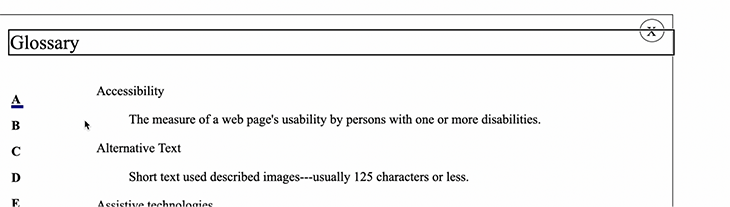 Building an accessible glossary in vanilla JavaScript - LogRocket Blog