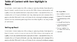Create a table of contents with highlighting in React - LogRocket Blog