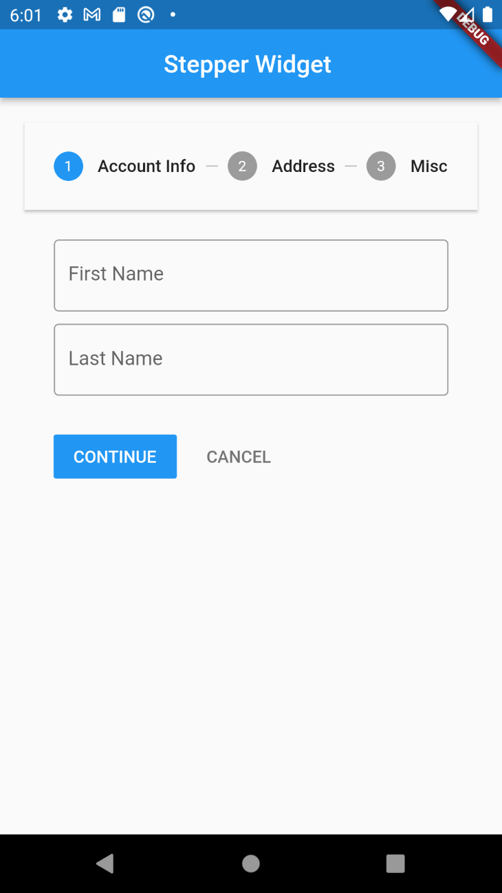 Creating a multi-step form in Flutter using the Stepper widget ...