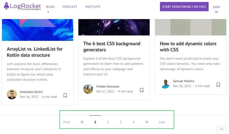 Pagination vs. infinite scroll: Making the right decision for UX - LogRocket Blog