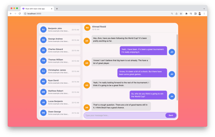 Build a real-time chat app with Rust and React - LogRocket Blog