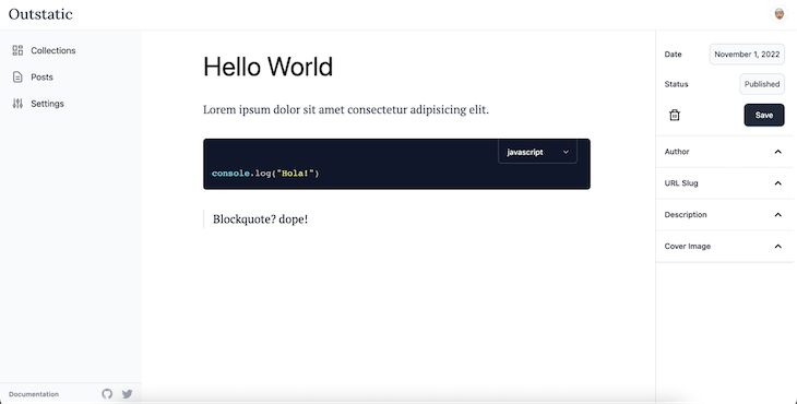 Using Outstatic for Next.js static site management - LogRocket Blog
