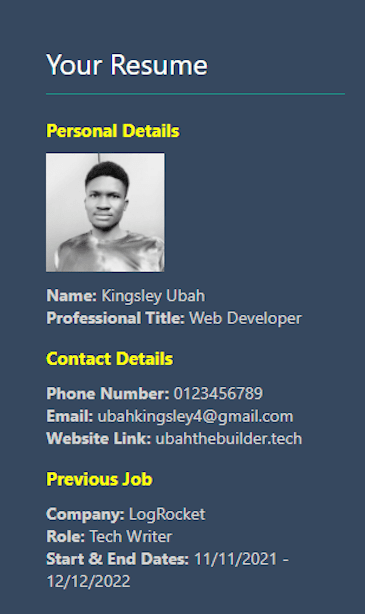 Creating A Resume Builder App In React Native Logrocket Blog