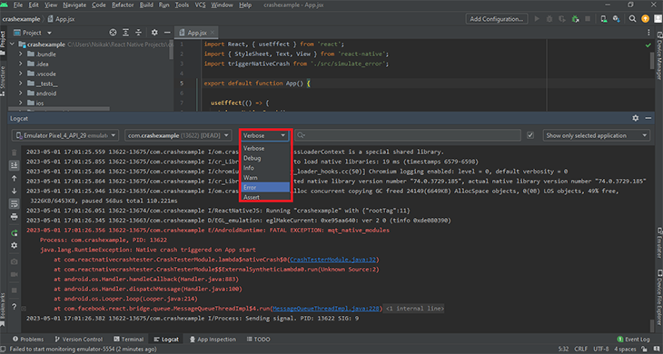 Diagnosing React Native crashes - LogRocket Blog