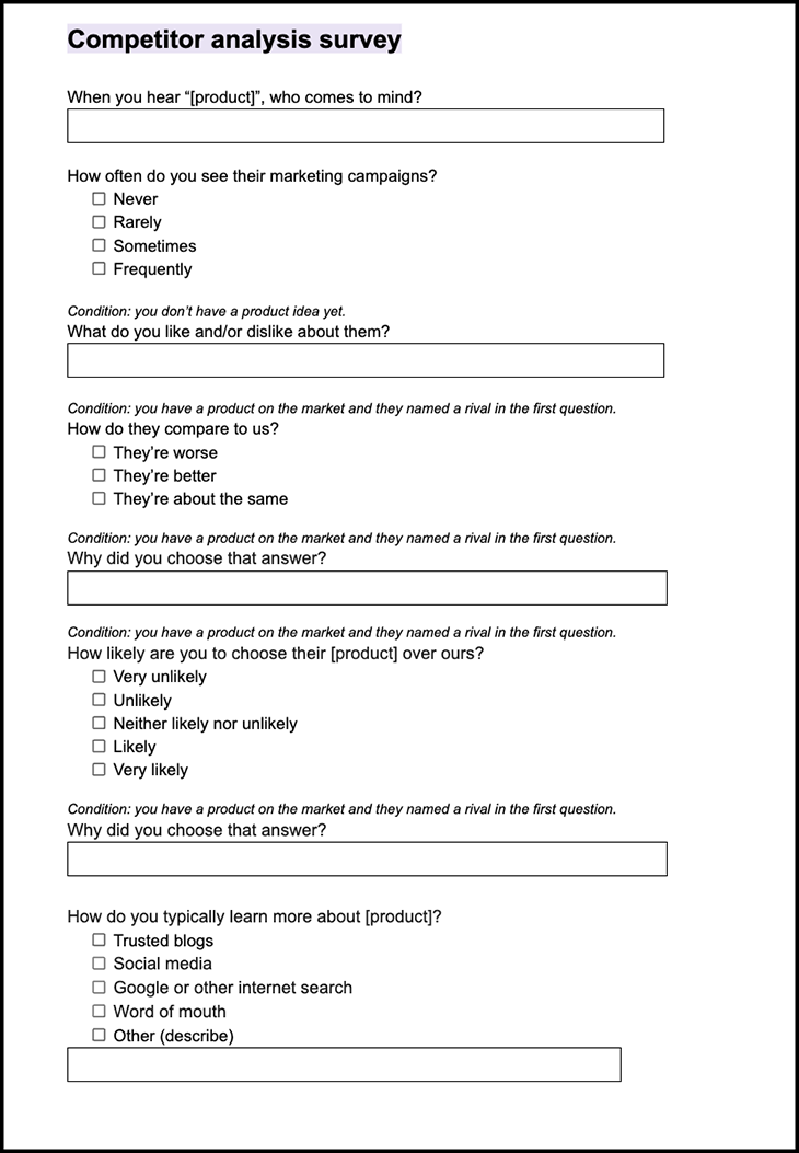 Different types of market research surveys (with templates) - LogRocket ...