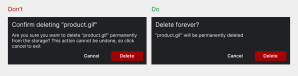 Double-check user actions: All about warning message UI - LogRocket Blog